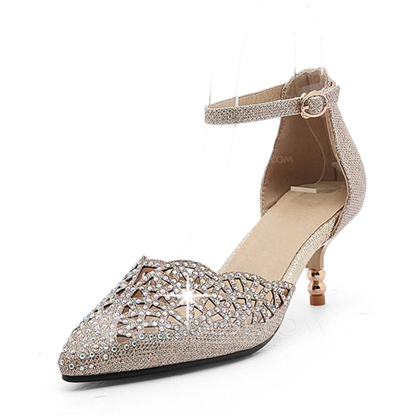 Women's Leatherette Stiletto Heel Pumps Closed Toe With Buckle shoes ...