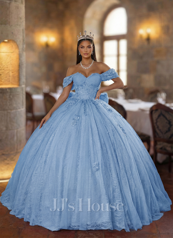 Cygnus Ball-Gown/Princess Off the Shoulder Short Sleeve Sequin ...
