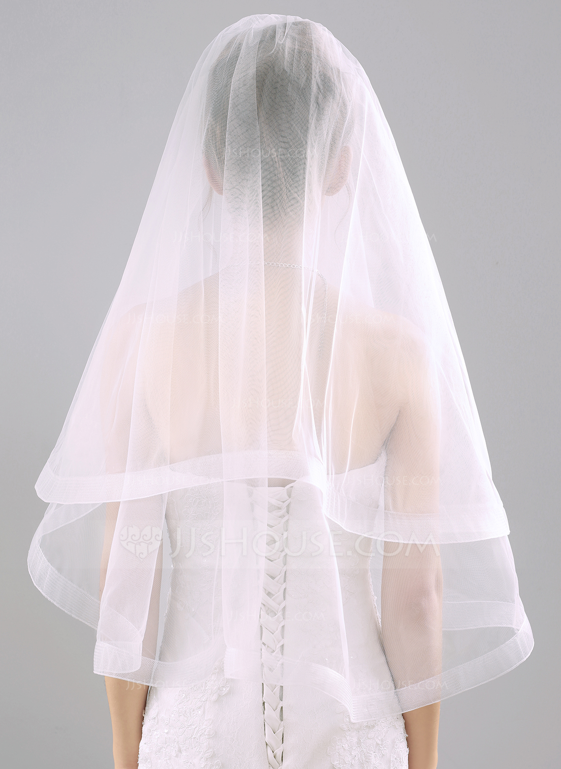 Two-tier Elbow Bridal Veils With Ribbon (006118519) - JJ's House