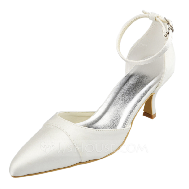 Women's Satin Stiletto Heel Closed Toe Pumps (047068110) - Wedding ...