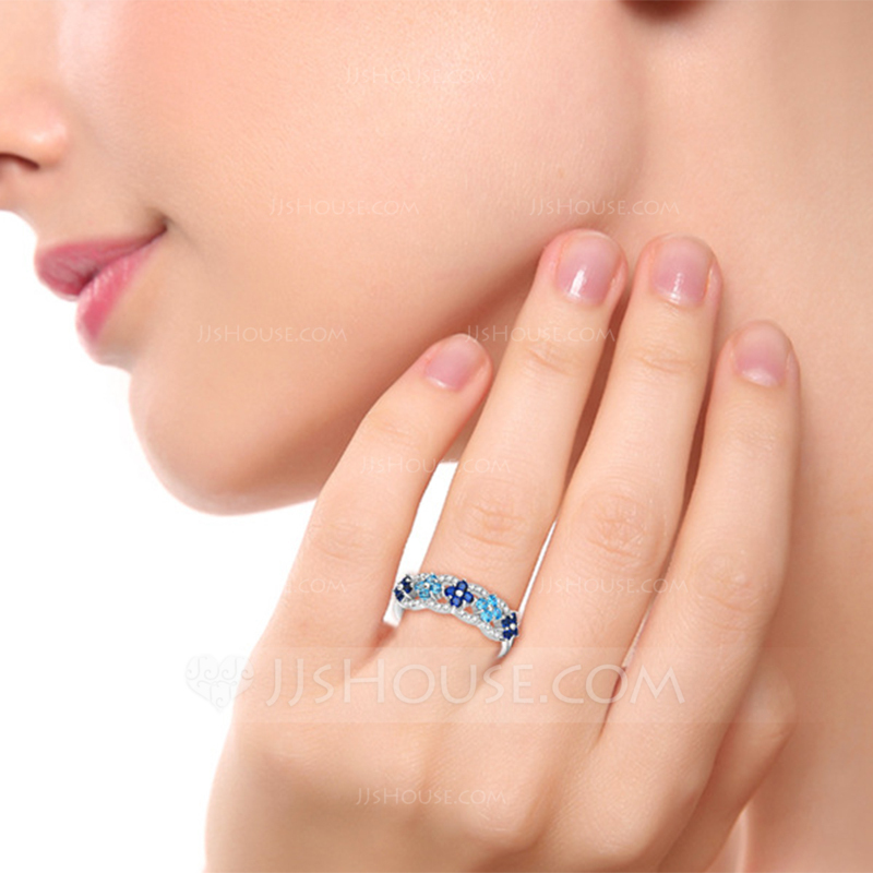 Ladies' Elegant 925 Sterling Silver Rings For Bride/For Bridesmaid/For ...