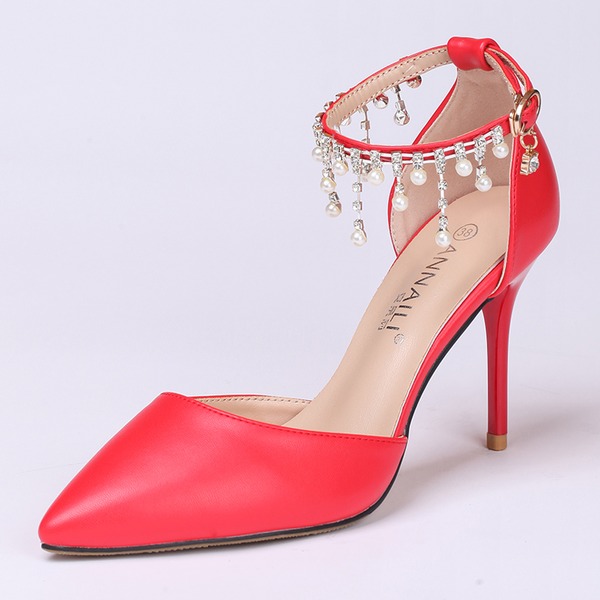 Women's Leatherette Stiletto Heel Closed Toe Pumps (047113568) - JJ's House